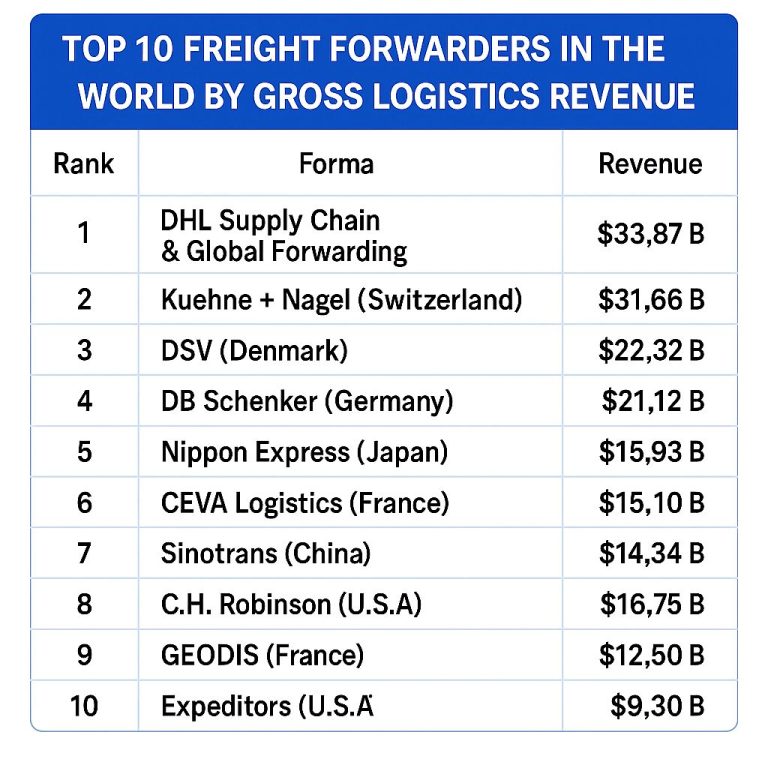 Global Freight Forwarding Revenue Leaders 2024 - Supply Chain Community